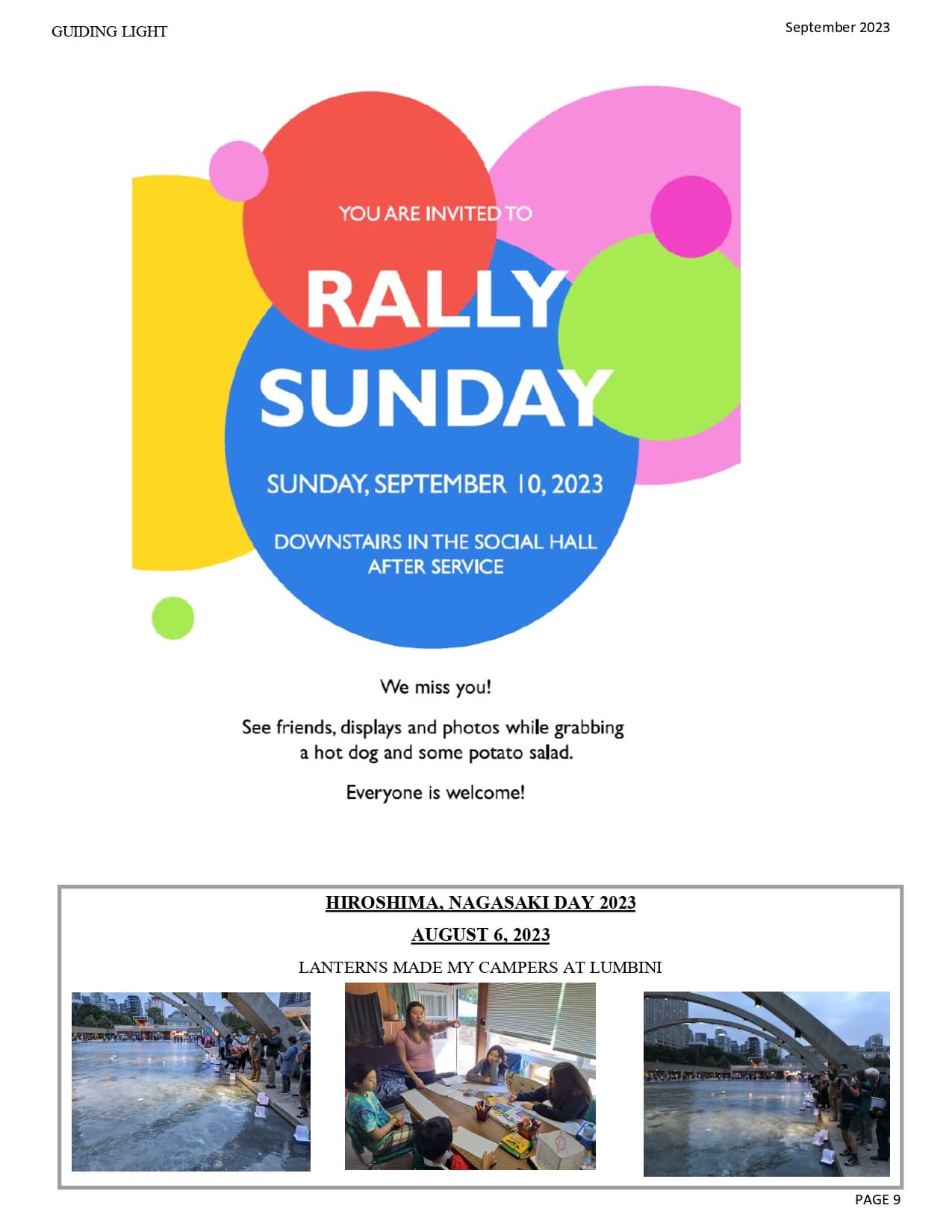 Rally Sunday - Toronto Buddhist Church